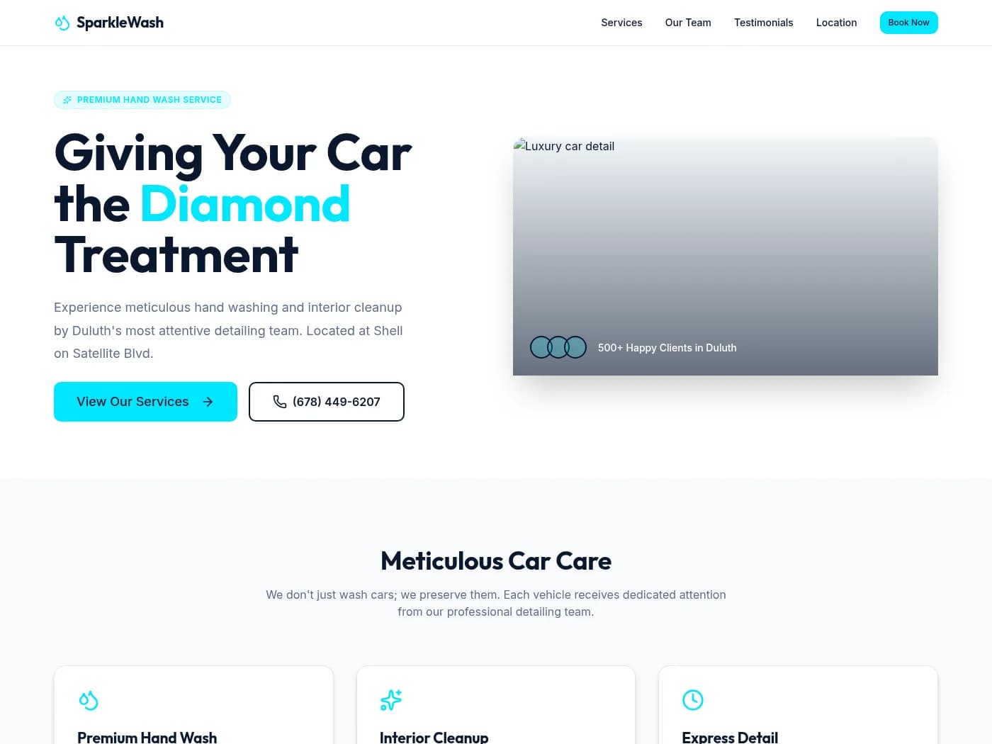 SparkleWash Car Service