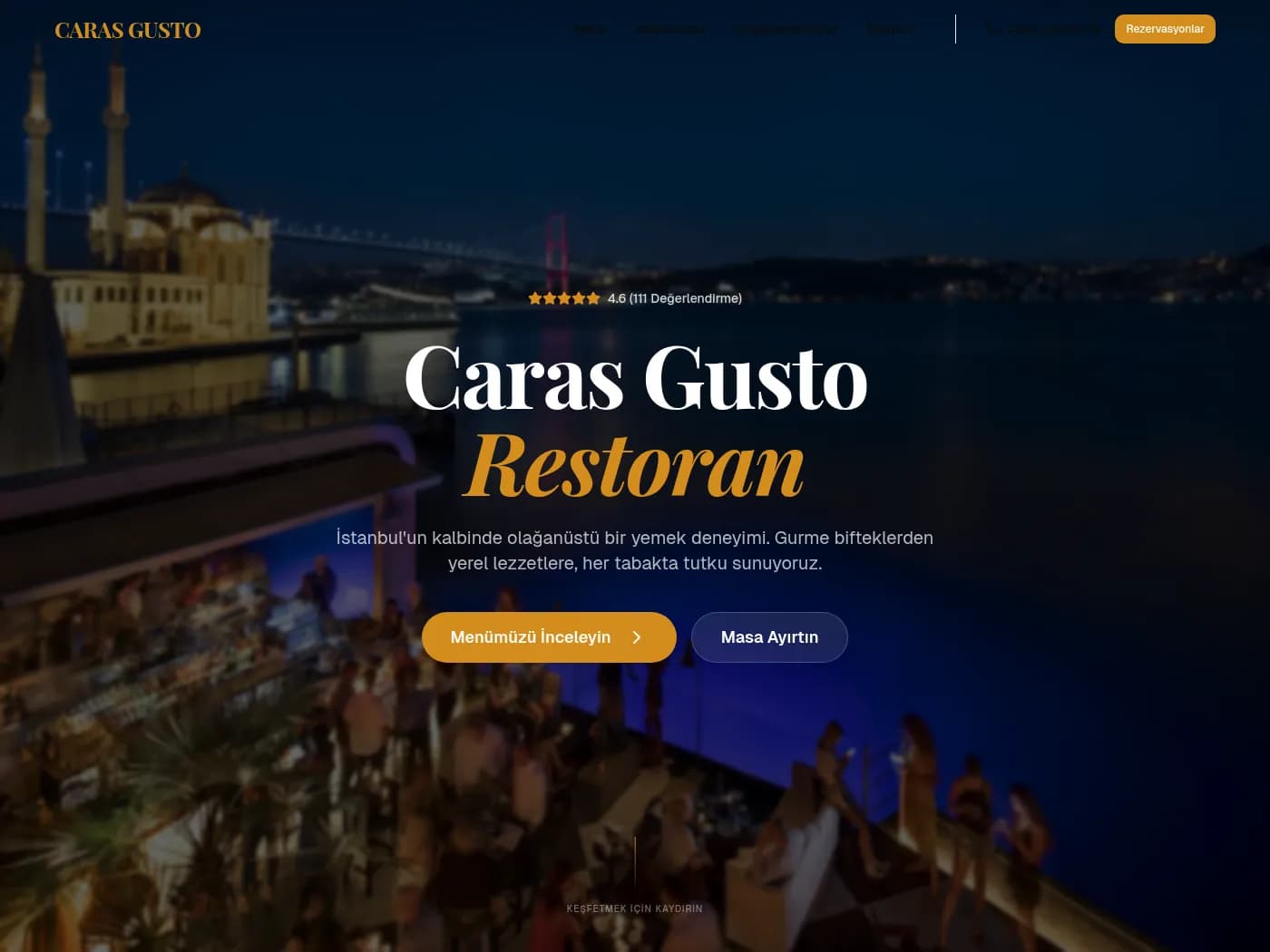 Caras Gusto Restaurant Site
