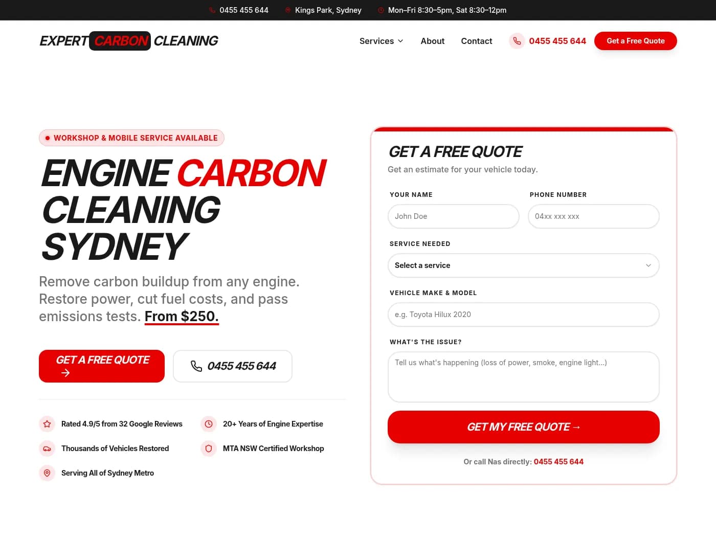 Expert Carbon Clean Redesign