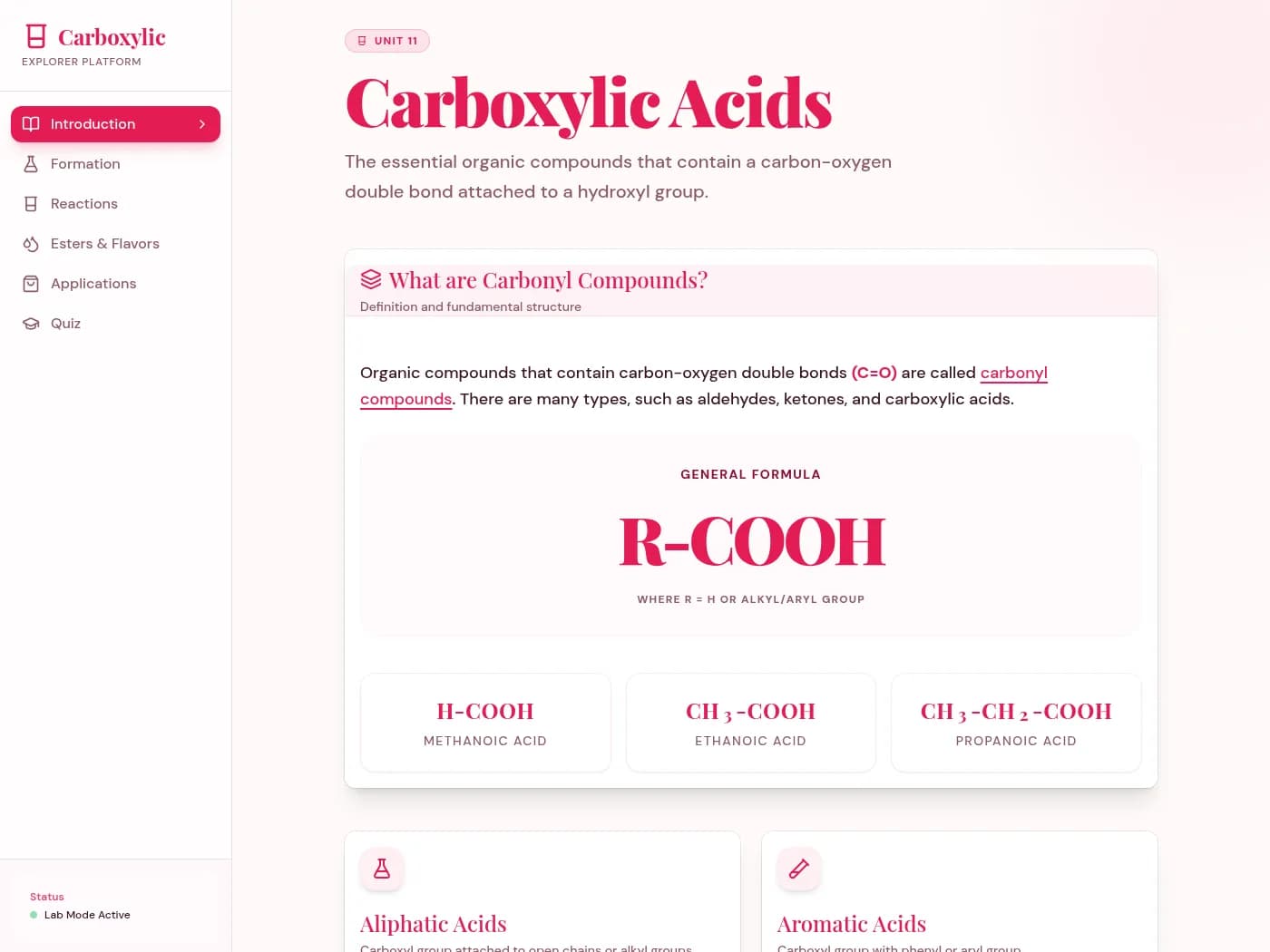 Carboxylic Explorer
