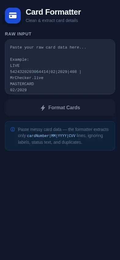 CardFormatter Mobile