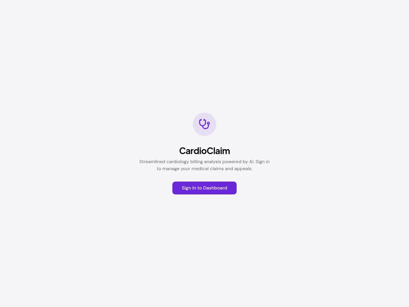 CardioClaim Dashboard