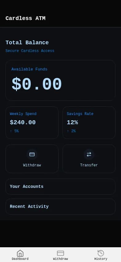 Cardless ATM App