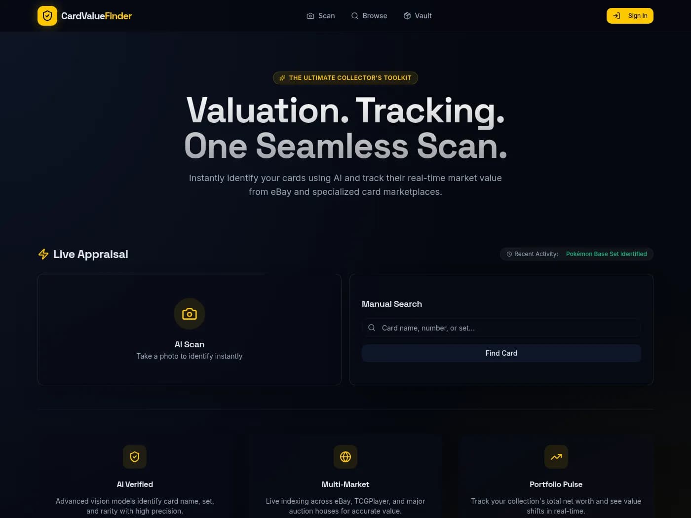 CardValue Finder