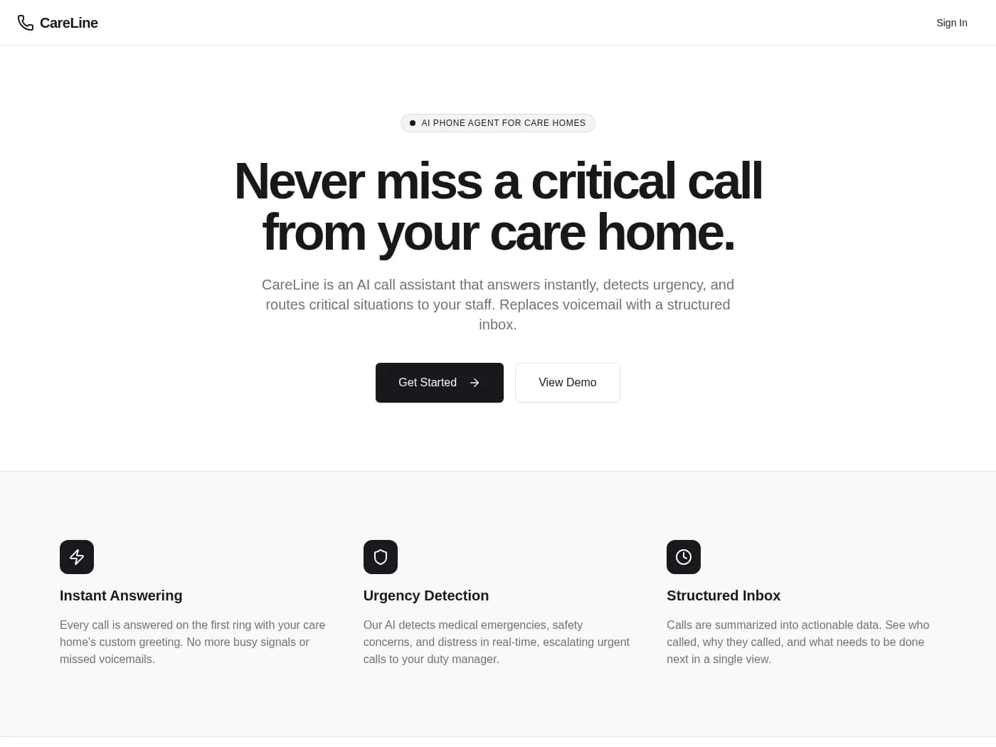 CareLine AI Call Assistant