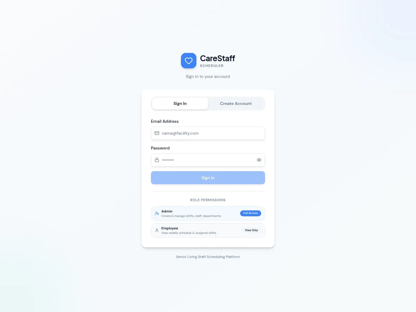 CareStaff Scheduler