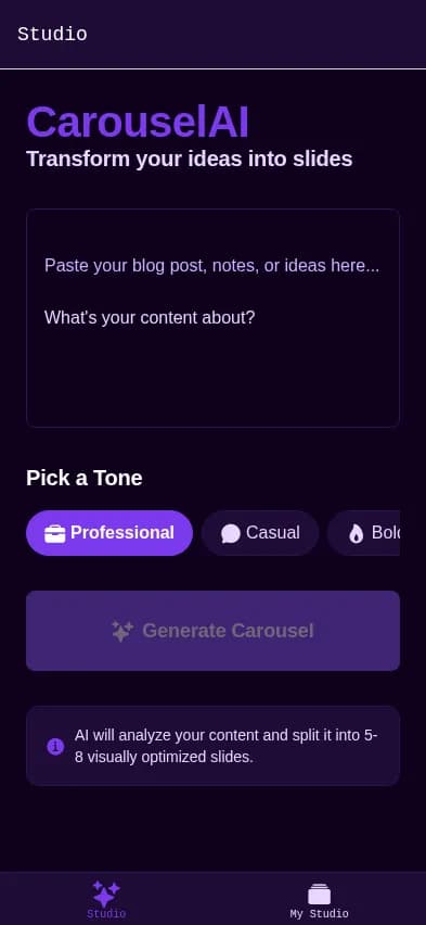 CarouselAI Studio