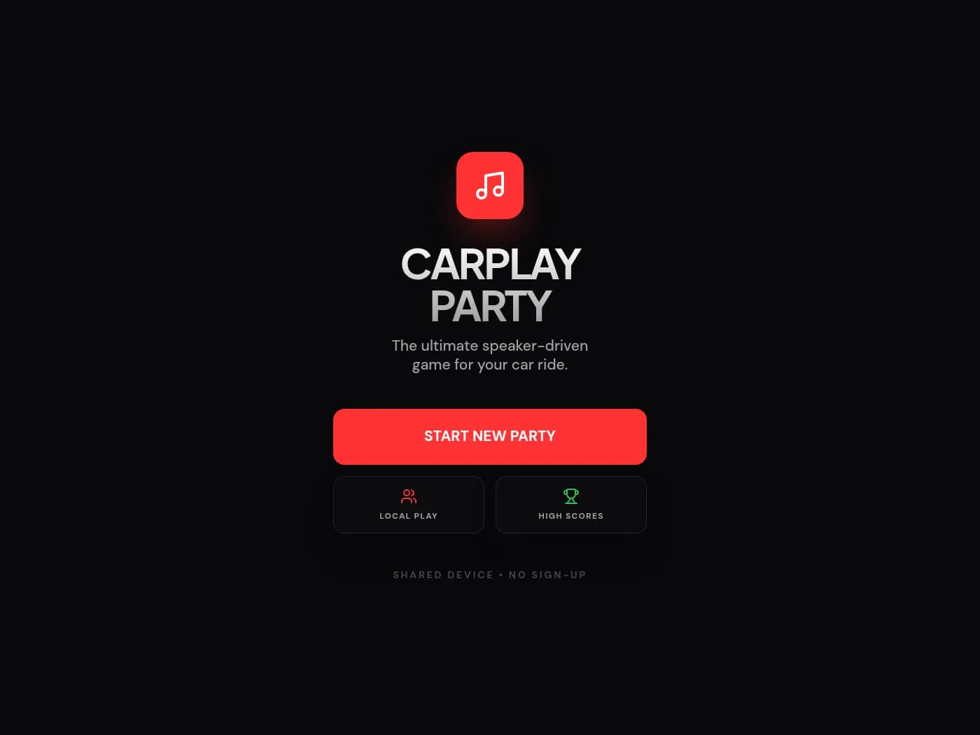 CarPlay Games Party App