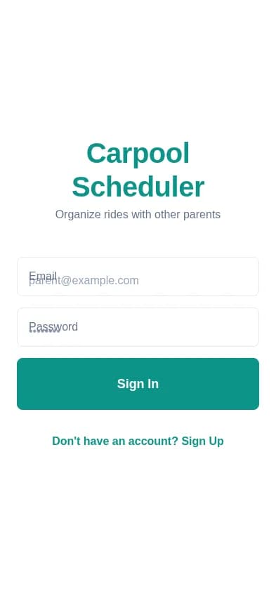 Carpool Scheduler App