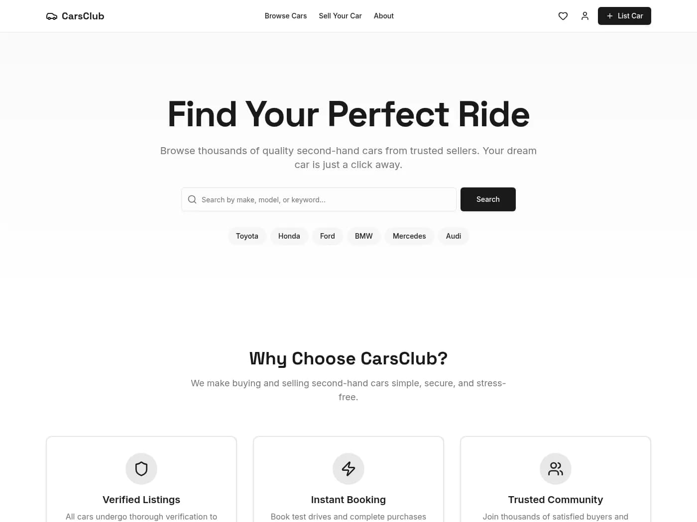 CarsClub Marketplace
