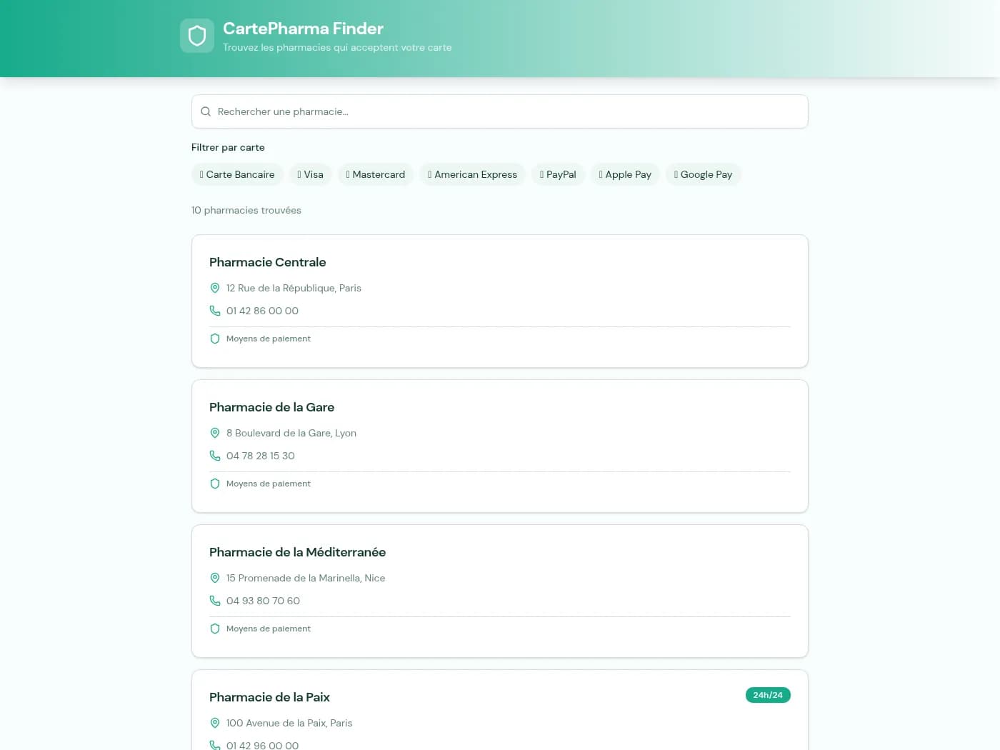 CartePharma Finder