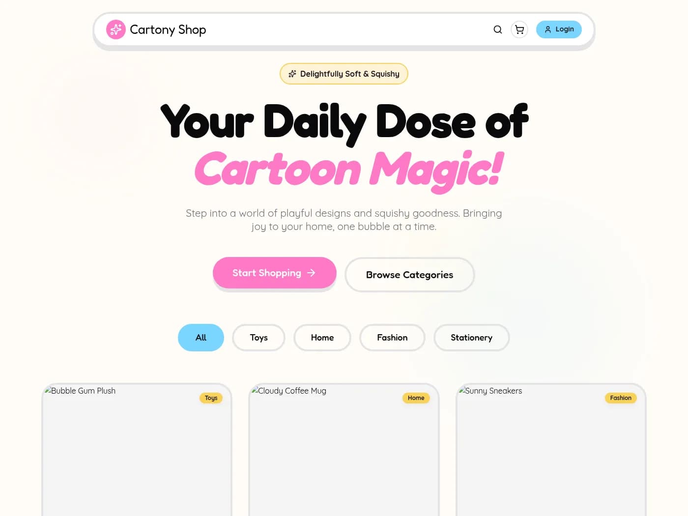 Cartony Shop UI
