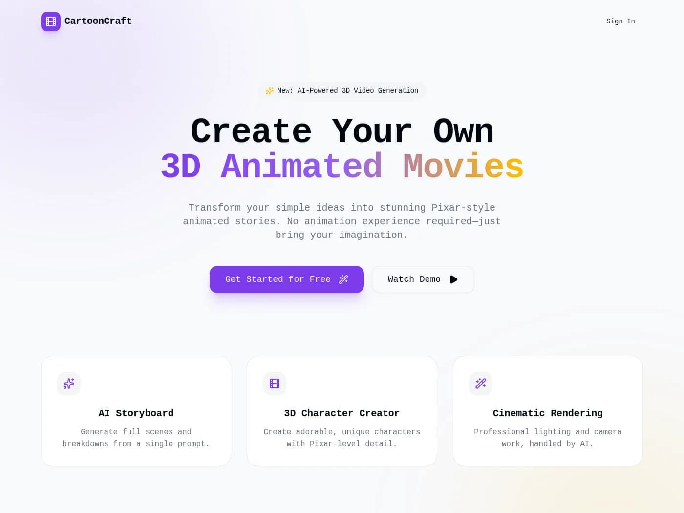 CartoonCraft AI Studio