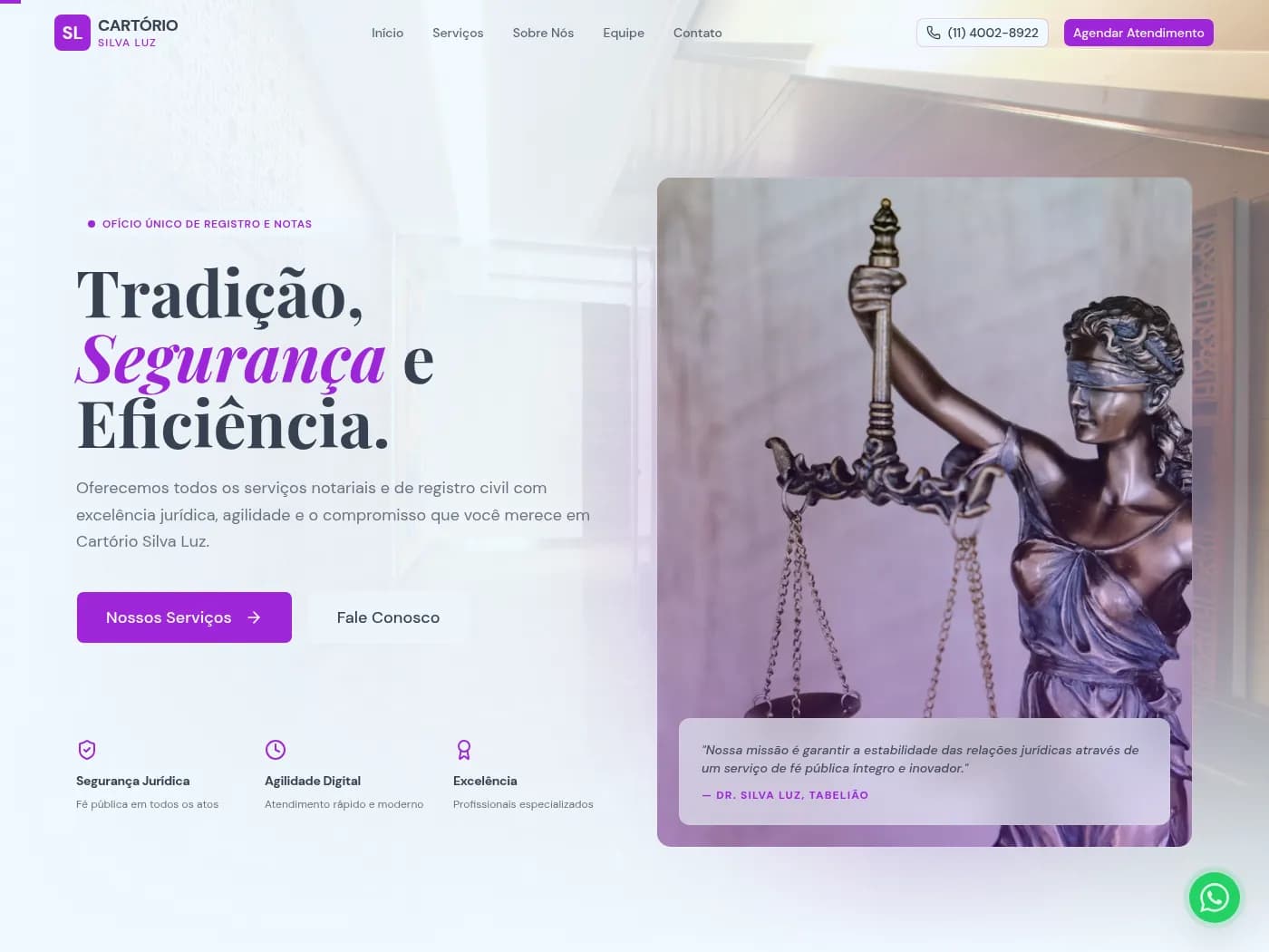 Cartório Silva Luz Website