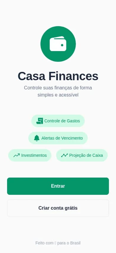 Casa Finanças App