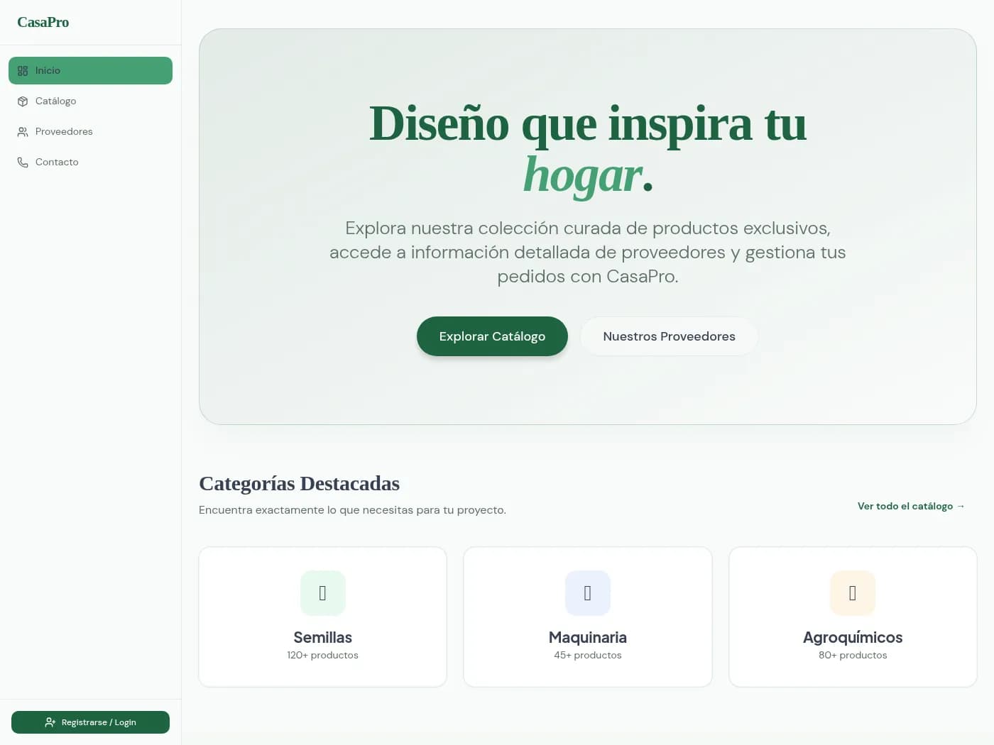 CasaPro Catalog Platform