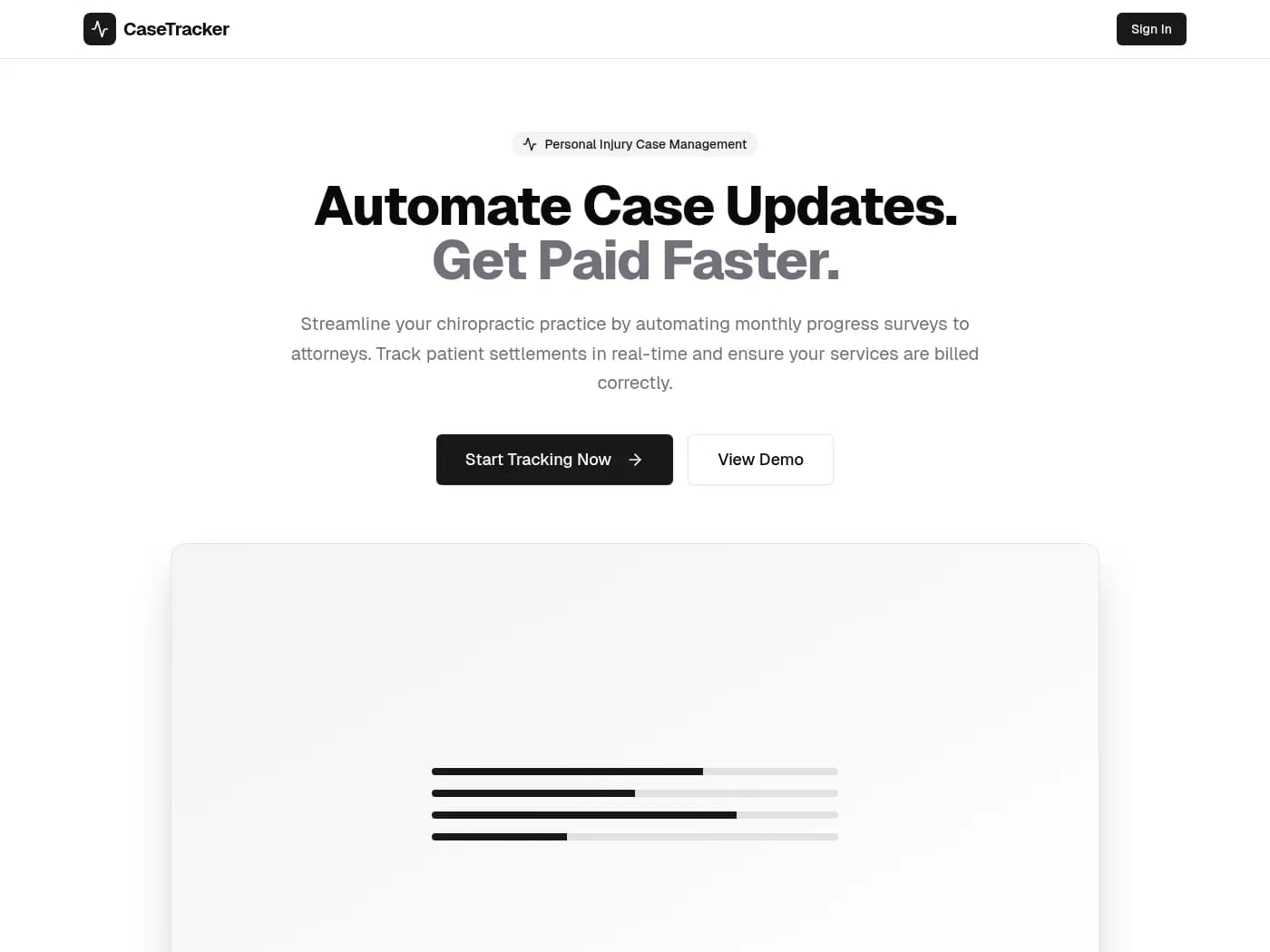 Injury Case Progress Tracker
