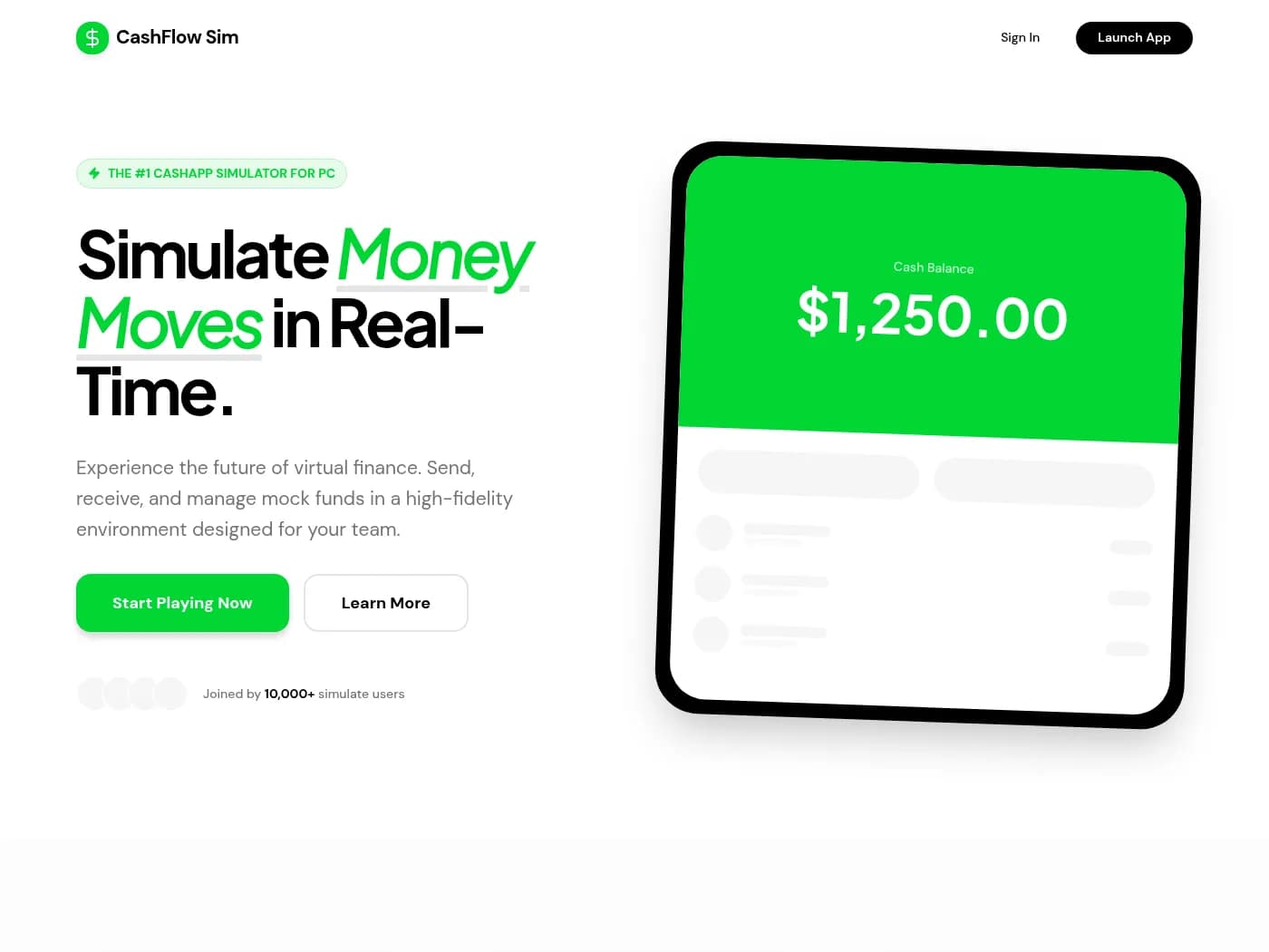 CashApp Simulator Web