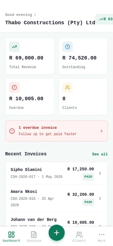 Casher Mobile Invoicing