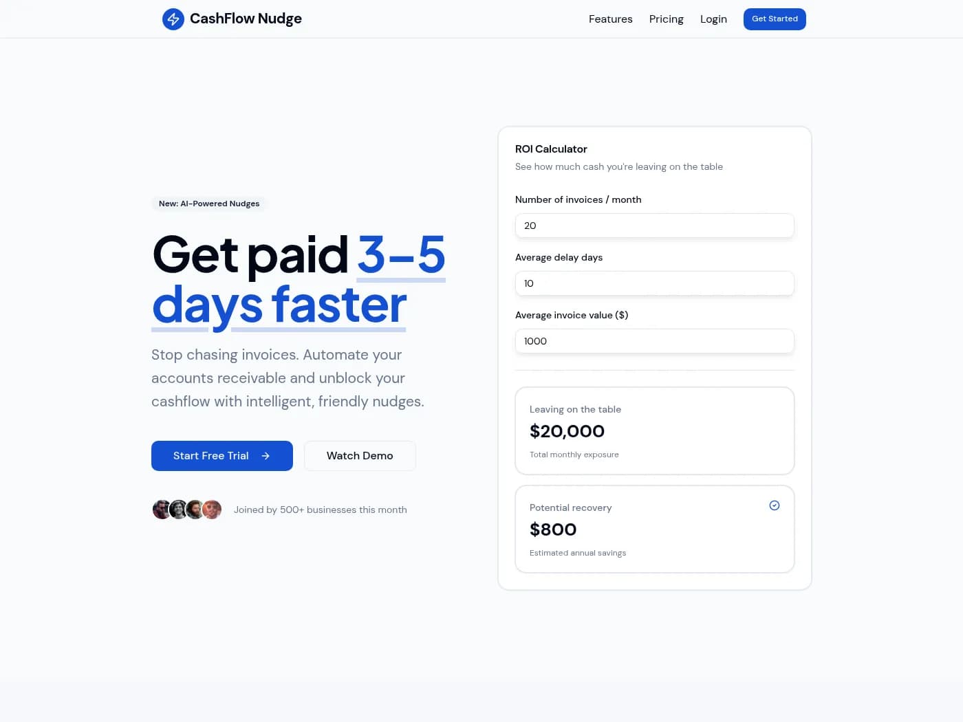 CashFlow Nudge MVP