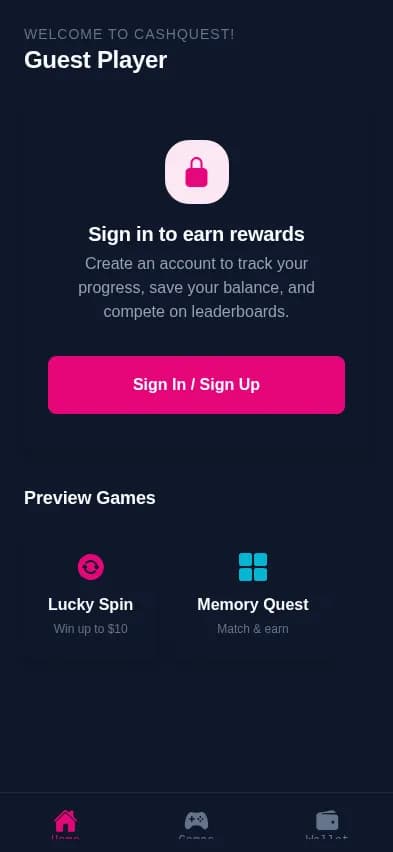 CashQuest Game