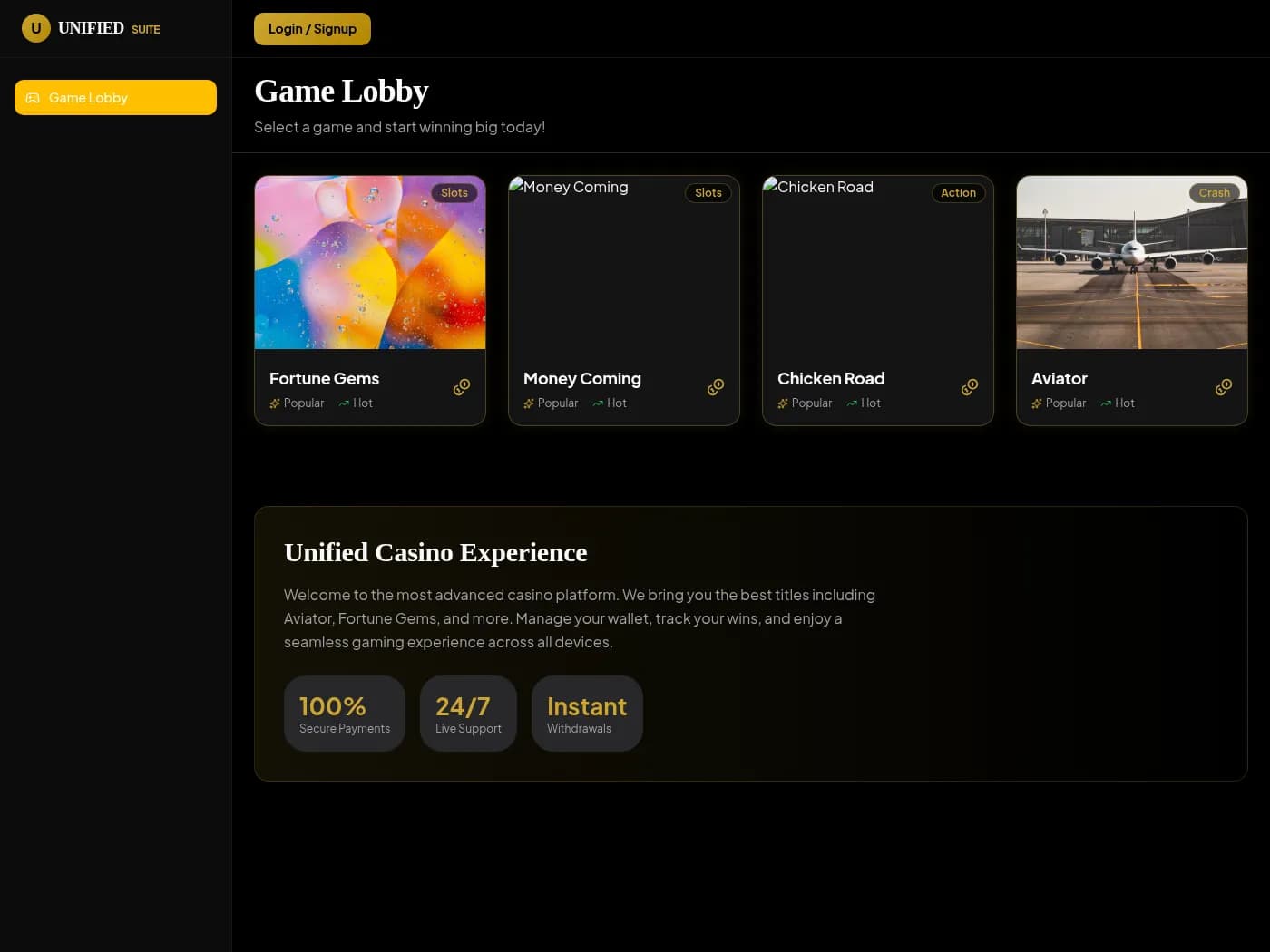 Unified Casino Suite