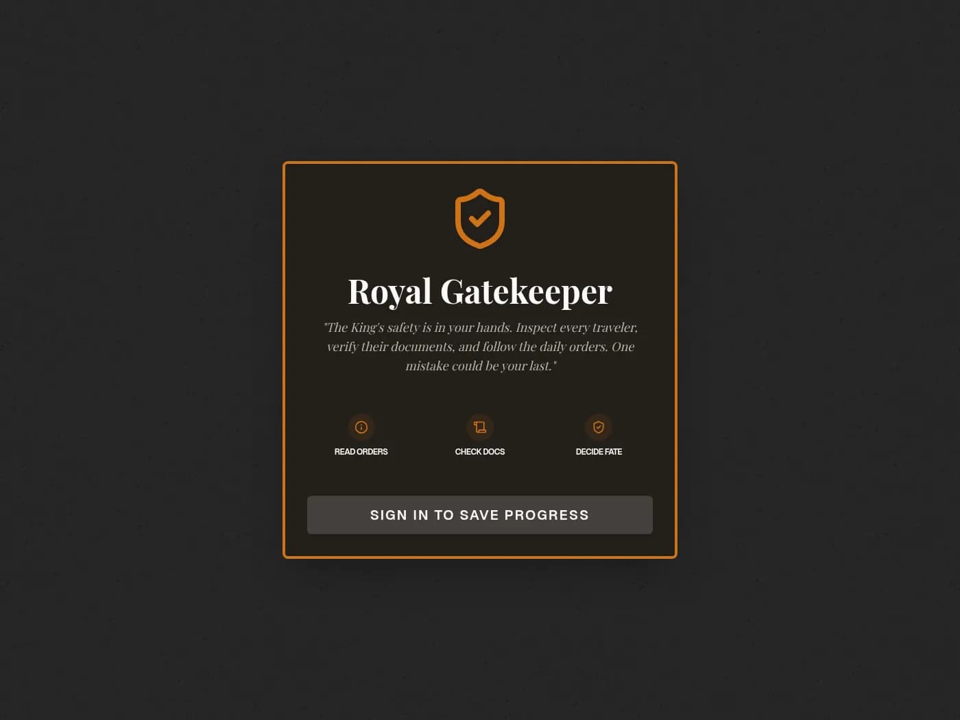 Castle Gatekeeper Simulator