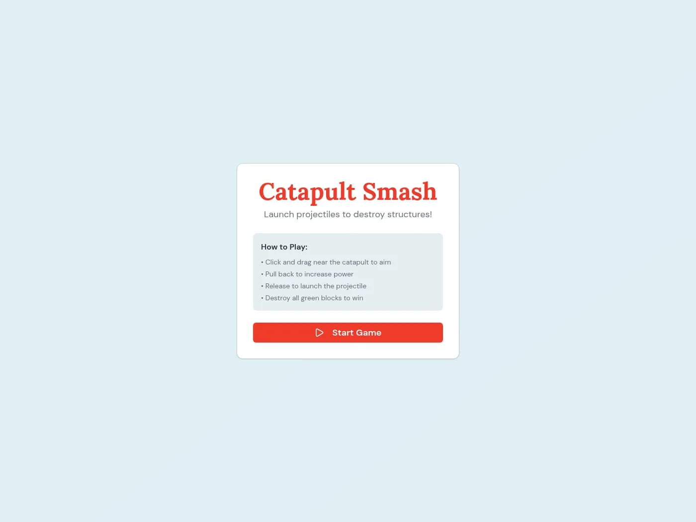 Catapult Smash Game