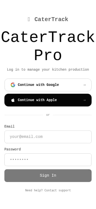 CaterTrack Pro