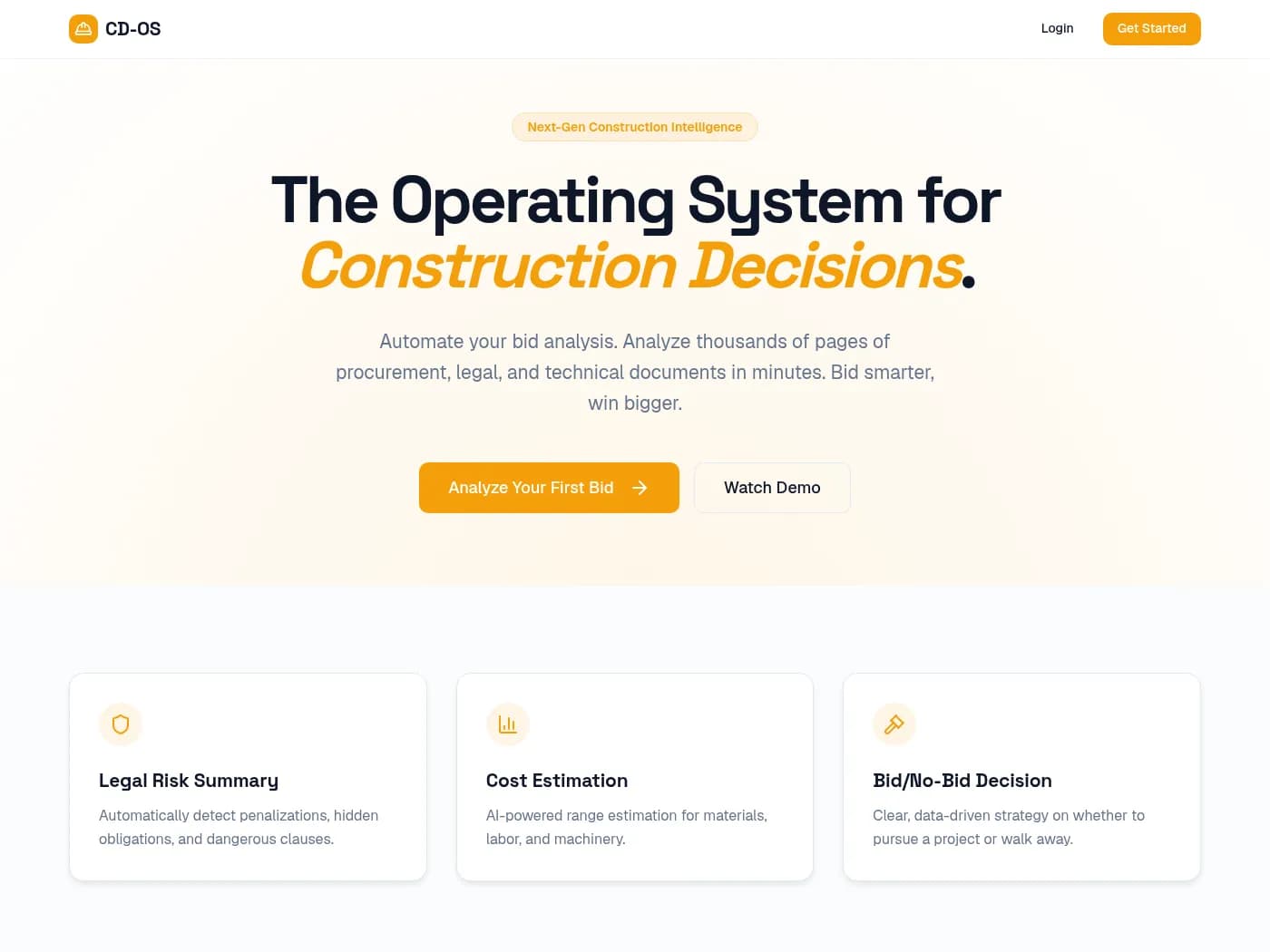 CD-OS Construction Decision SaaS