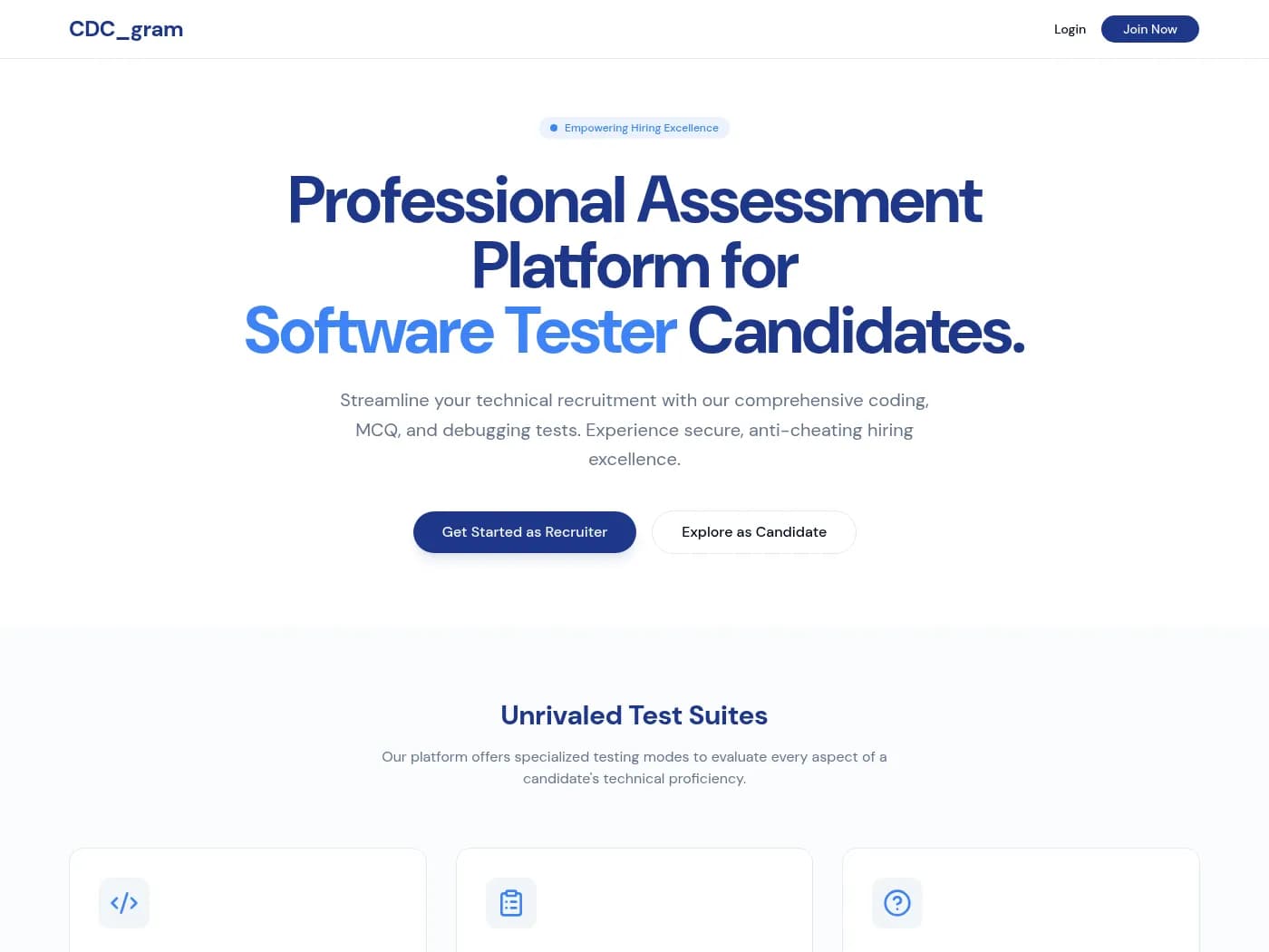 CDC_gram Online Test Suite