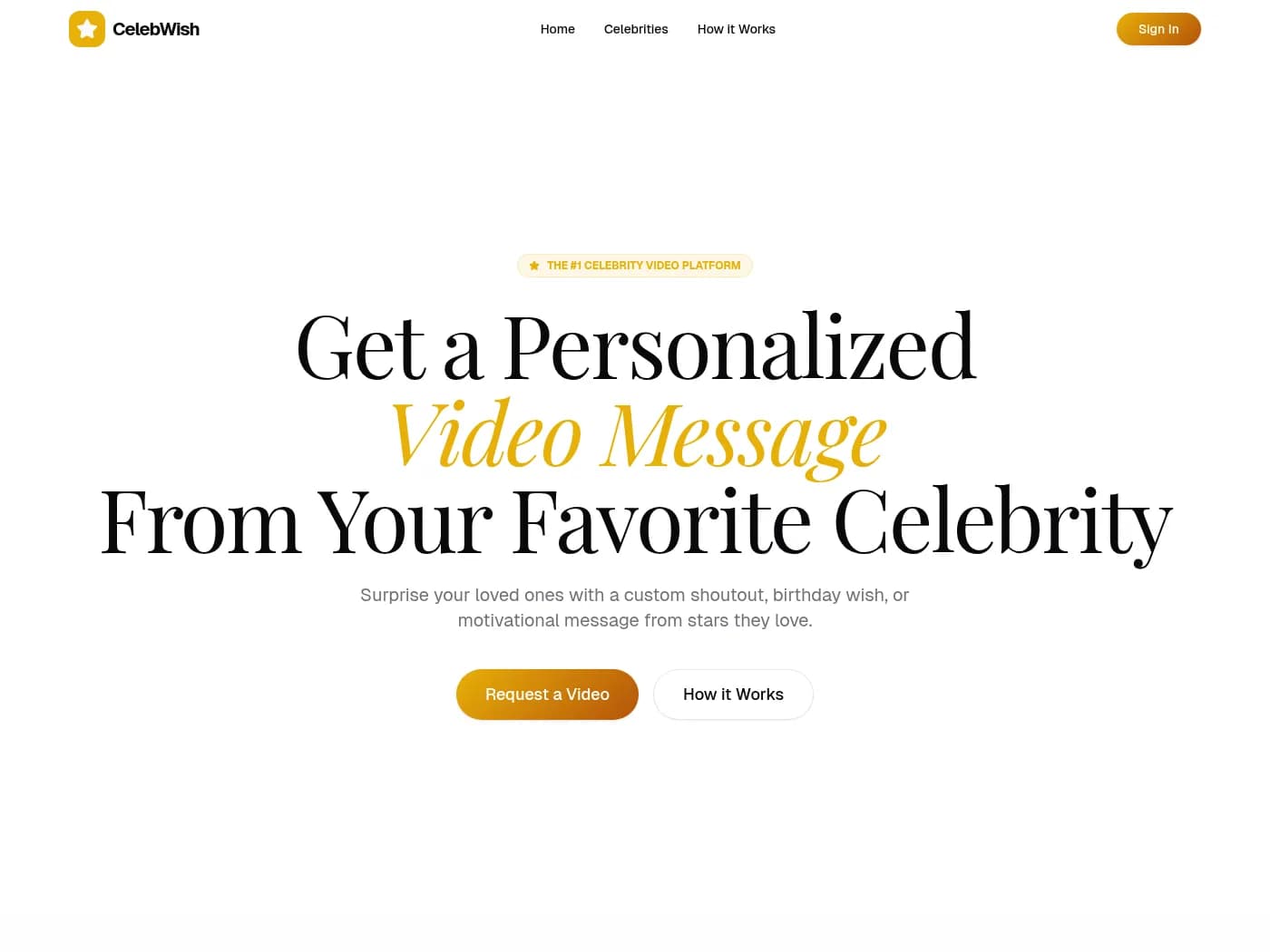 CelebWish Video Platform