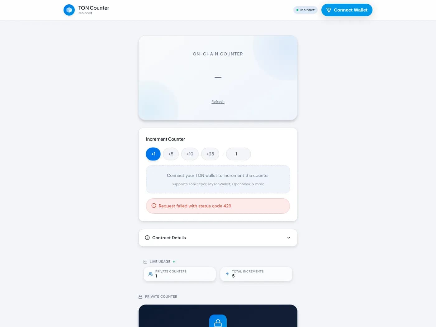 Ton Counter DApp