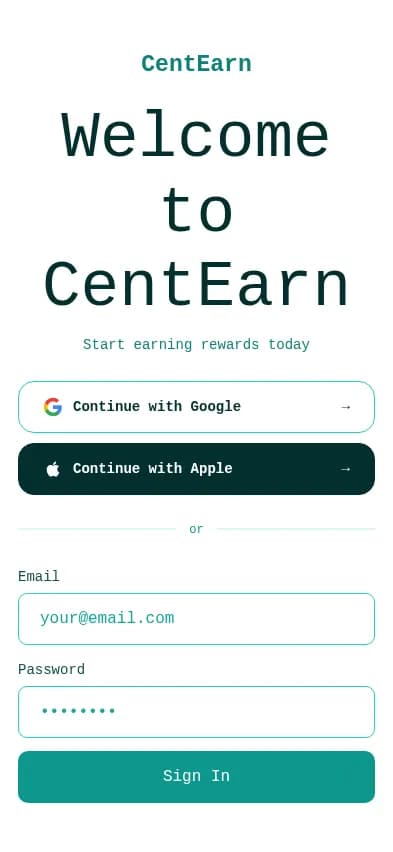 CentEarn Rewards Web App