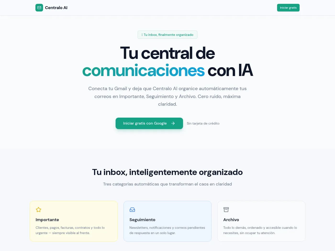 Centralo AI Inbox