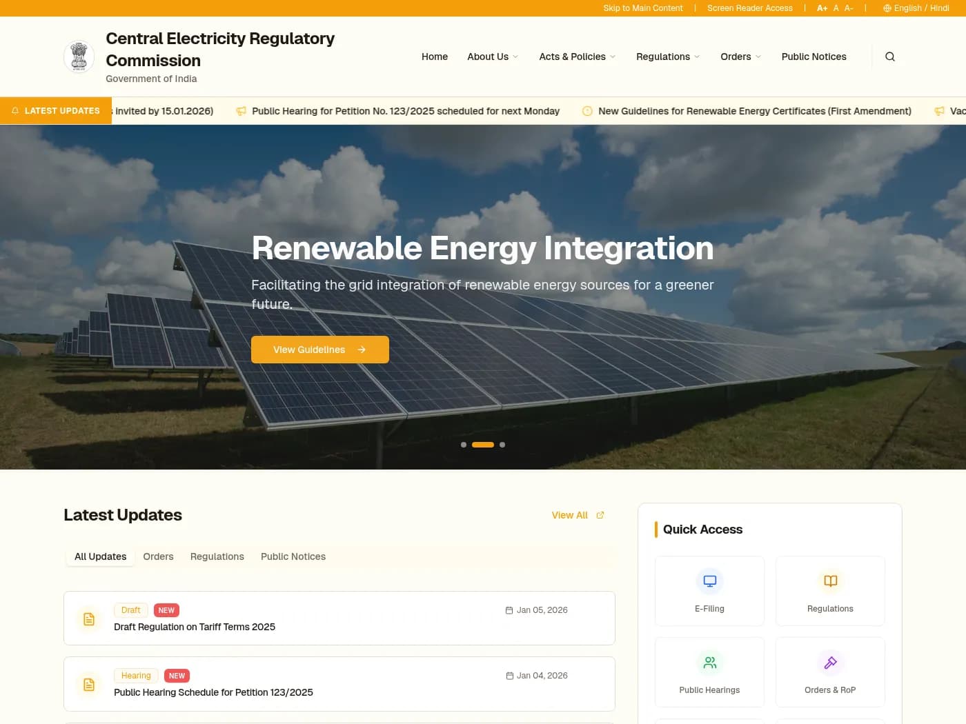 CERC India Portal Clone