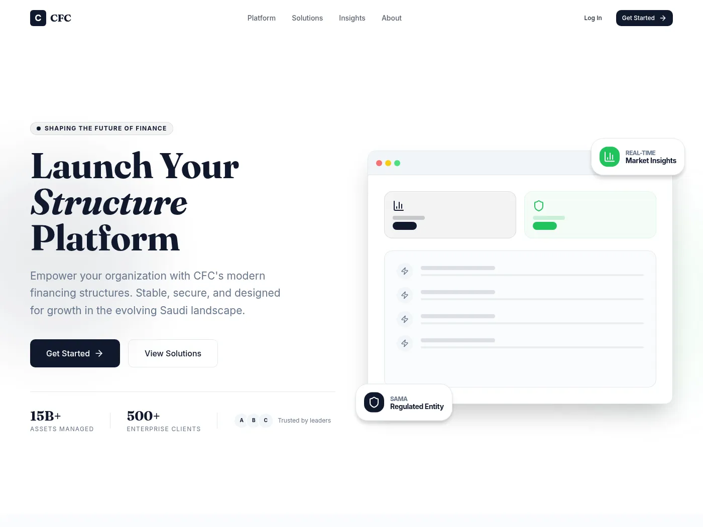 CFC Platform Landing Page