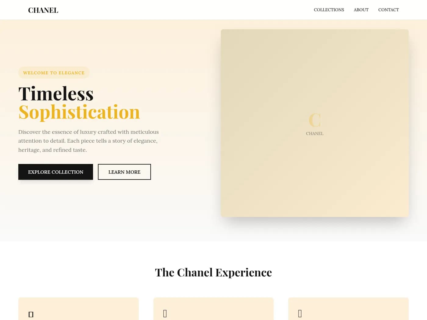 Chanel Welcome Page