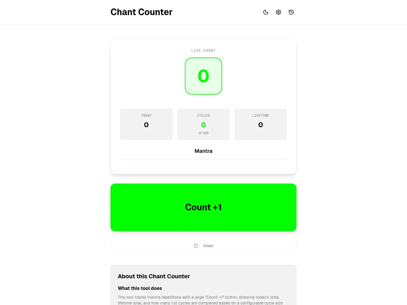 Chant Counter Clone