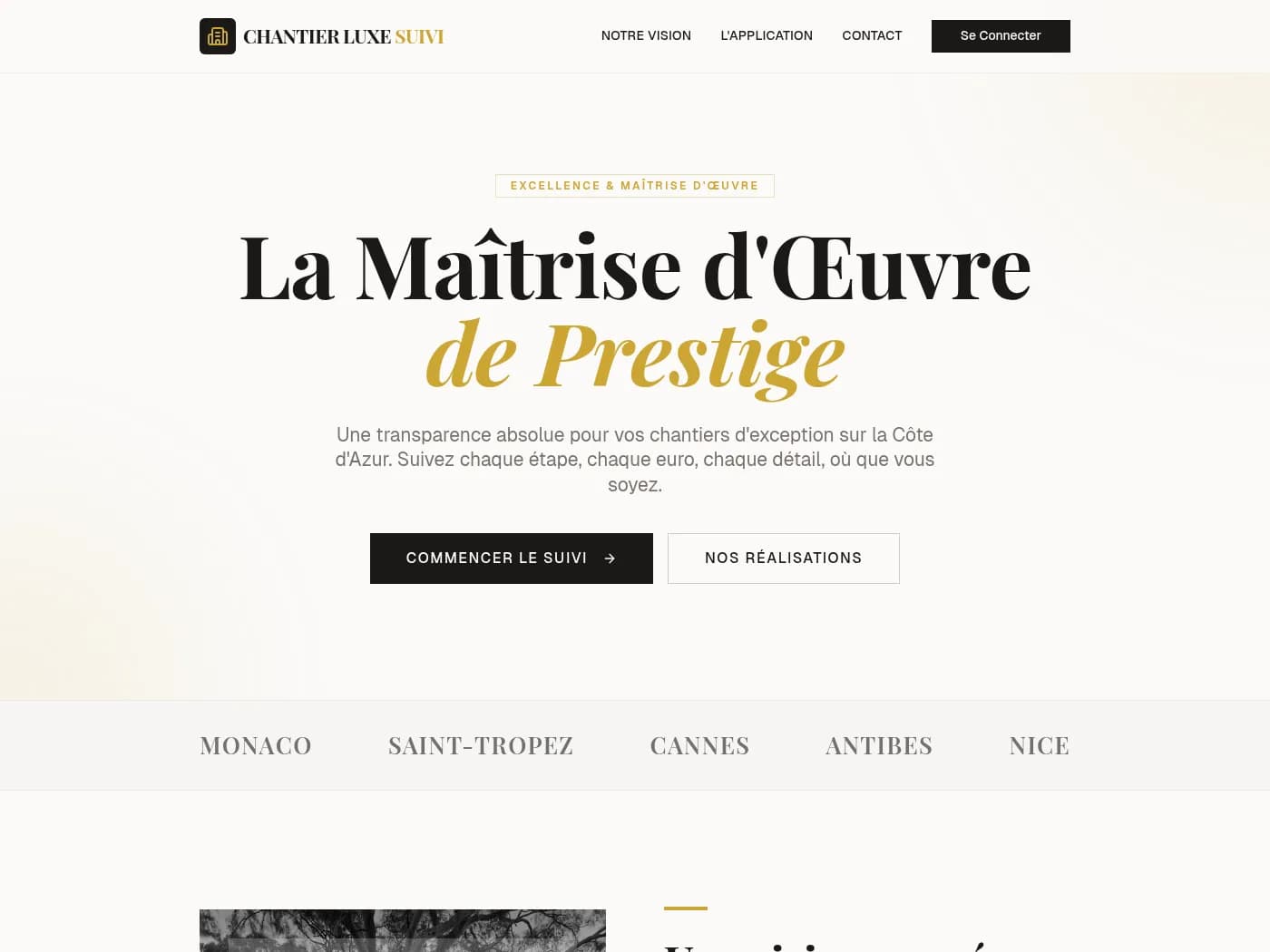 Chantier Luxe Suivi