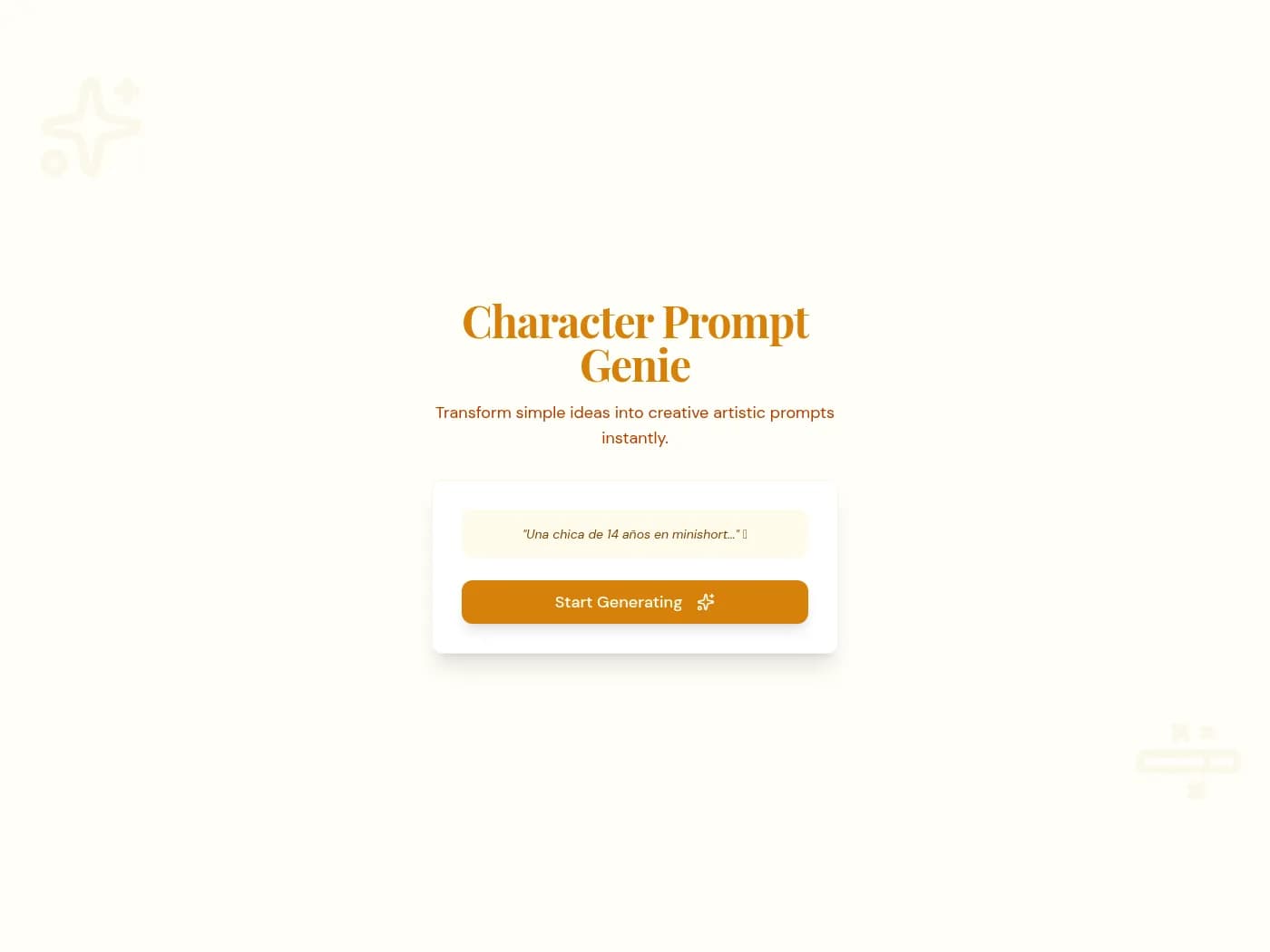 Character Prompt Genie