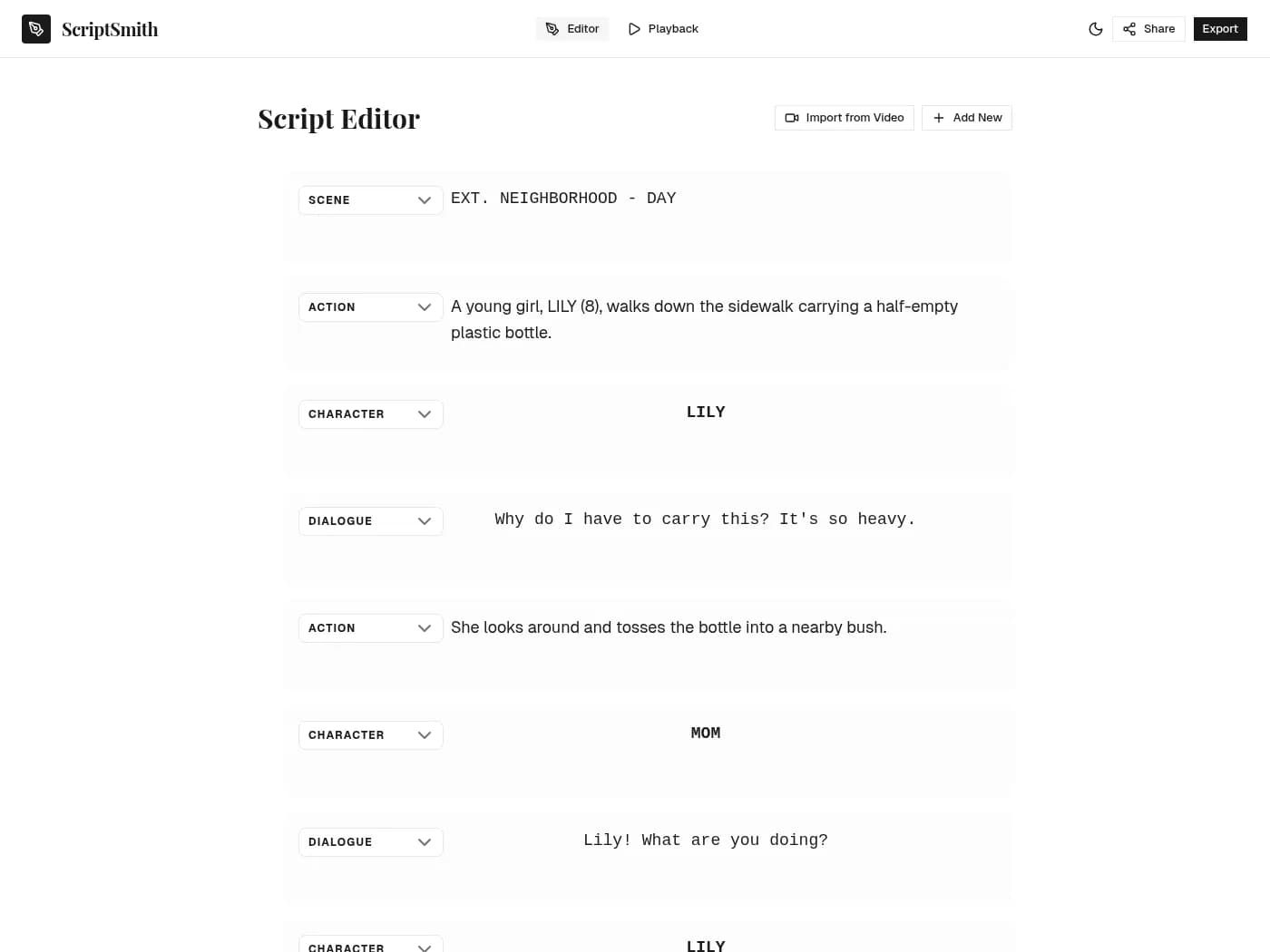 Character Script Writer