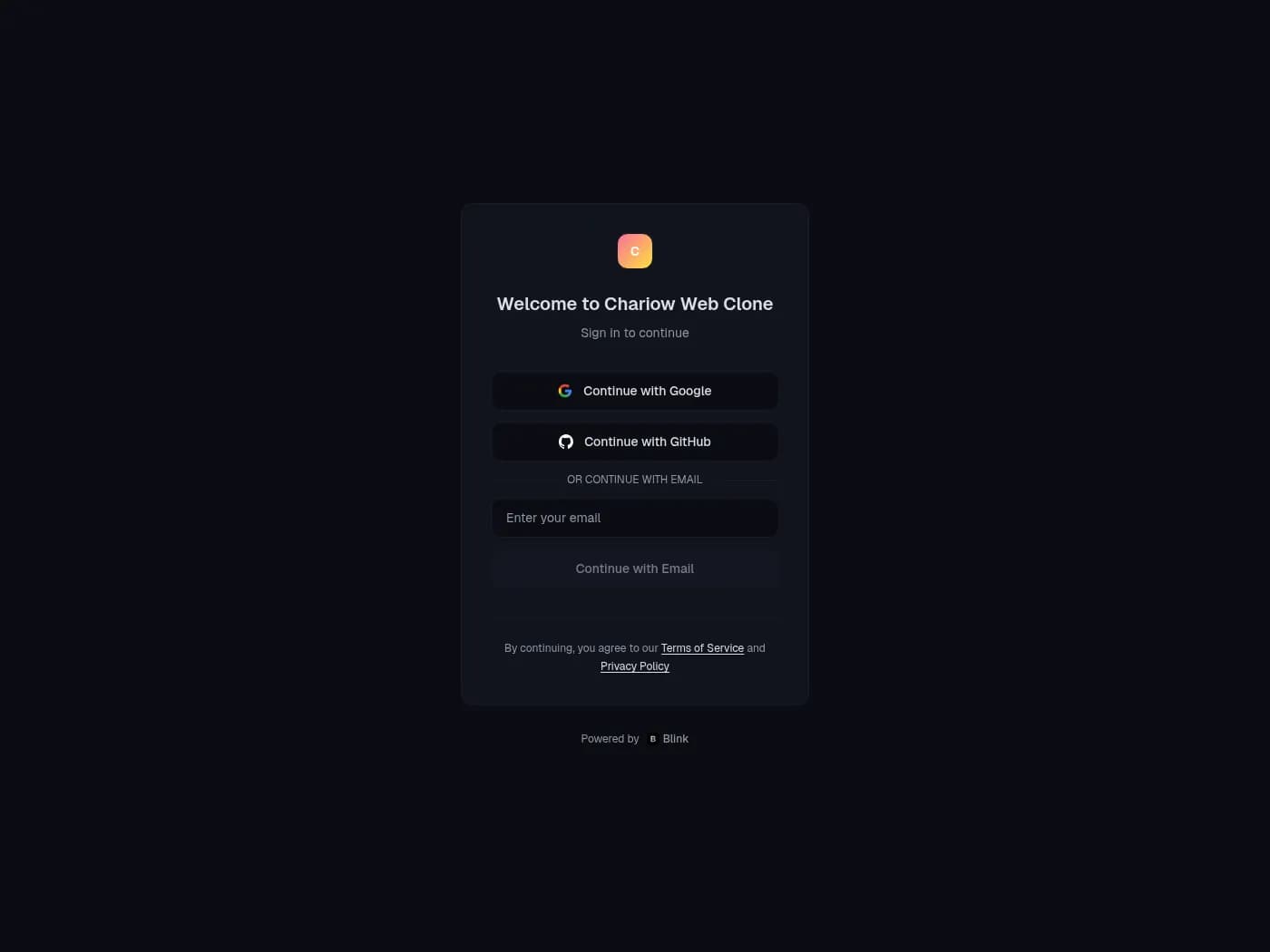 Chariow Web Clone