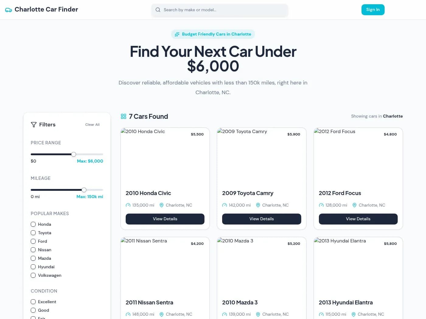 Charlotte Car Finder