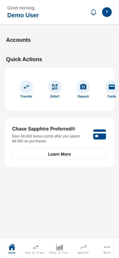 Chase Bank Clone