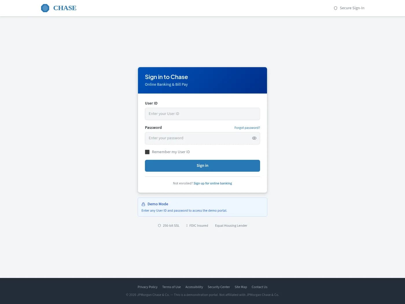 ChaseBank Web Portal