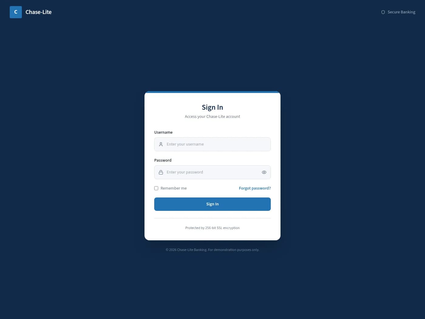 Chase-Lite Banking MVP