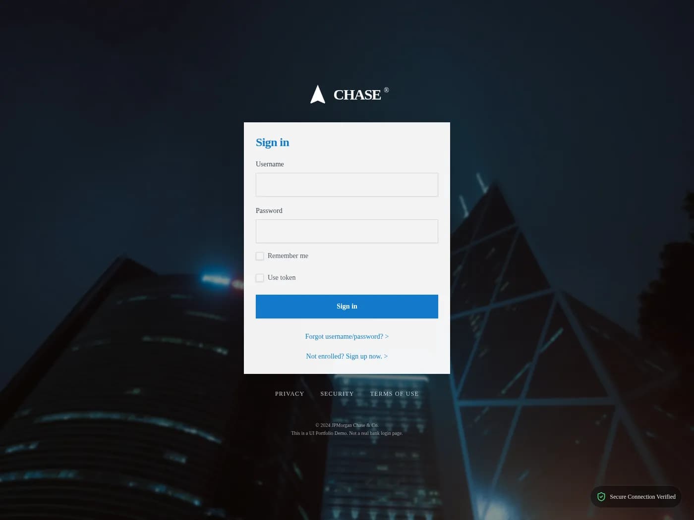 Chase Bank Login Clone