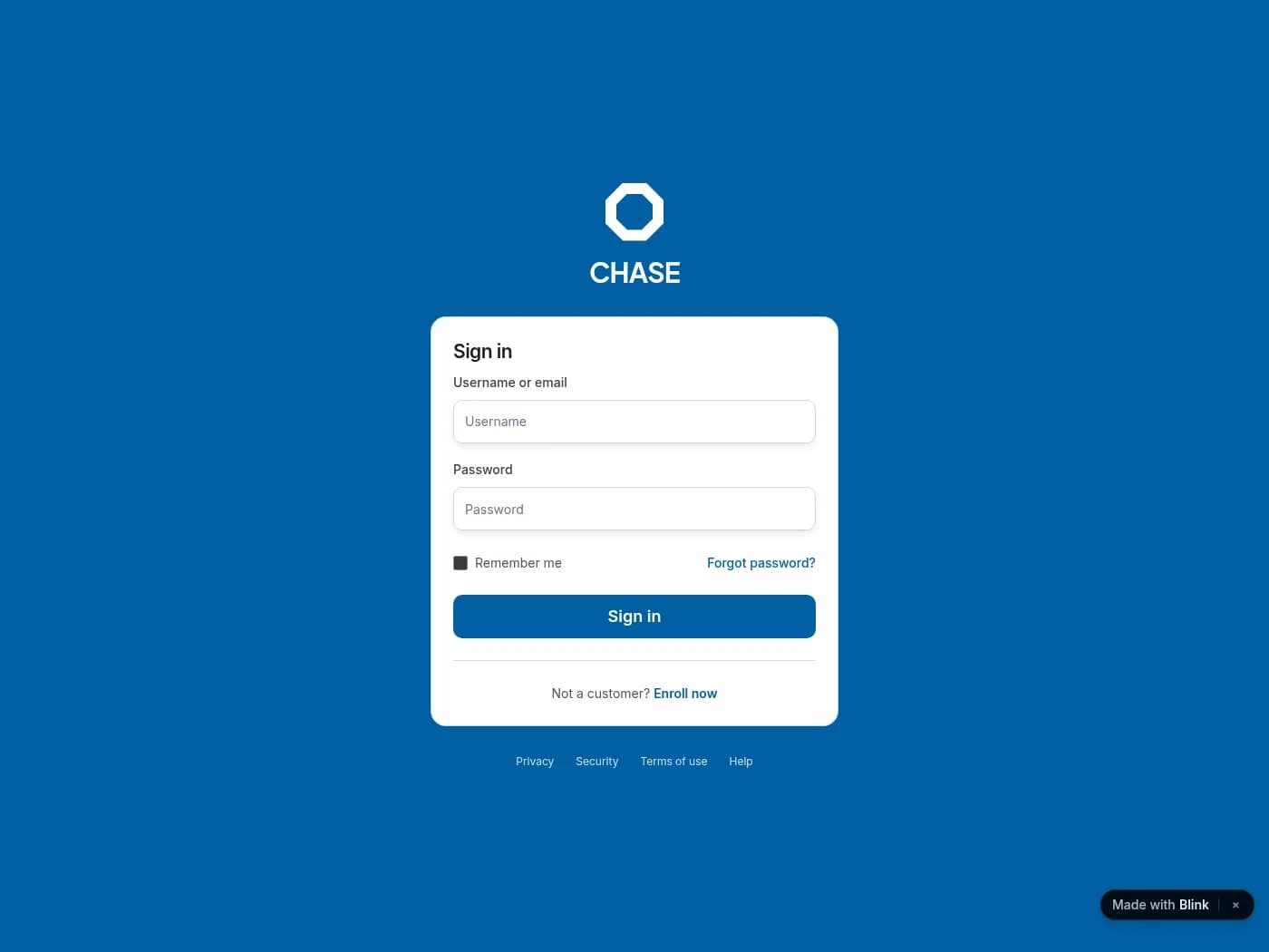 Chase UI Prototype