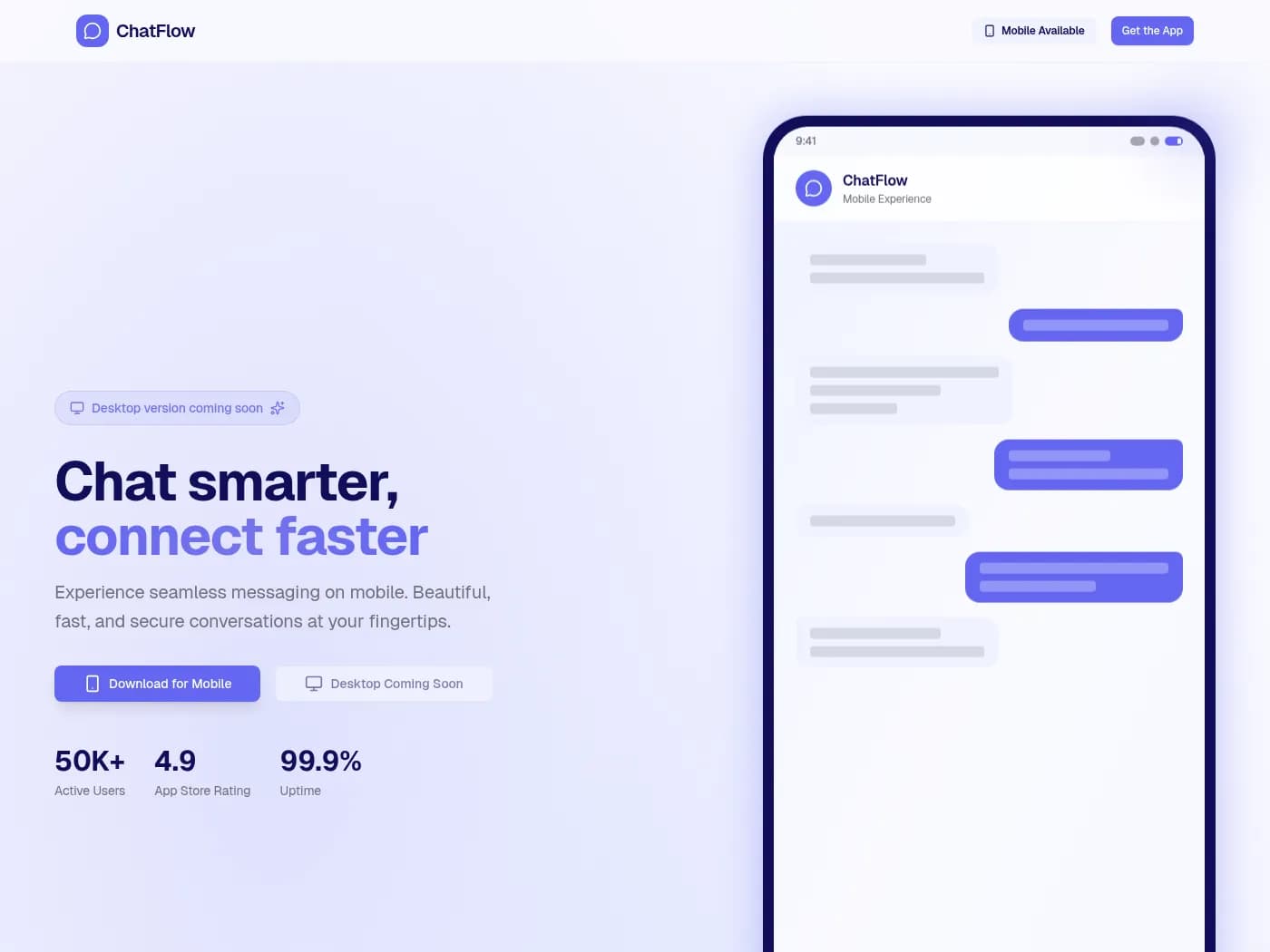 Chat App Landing Page